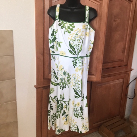LOFT | Dresses | Ann Taylor Loft Green Yellow Floral Print Dress | Poshmark